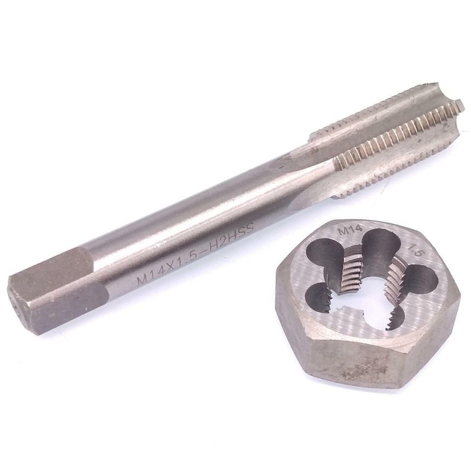 US Stock HSS M14 x 1.5mm Tap & 14x1.5mm Hexagon Die Metric Thread Right ...