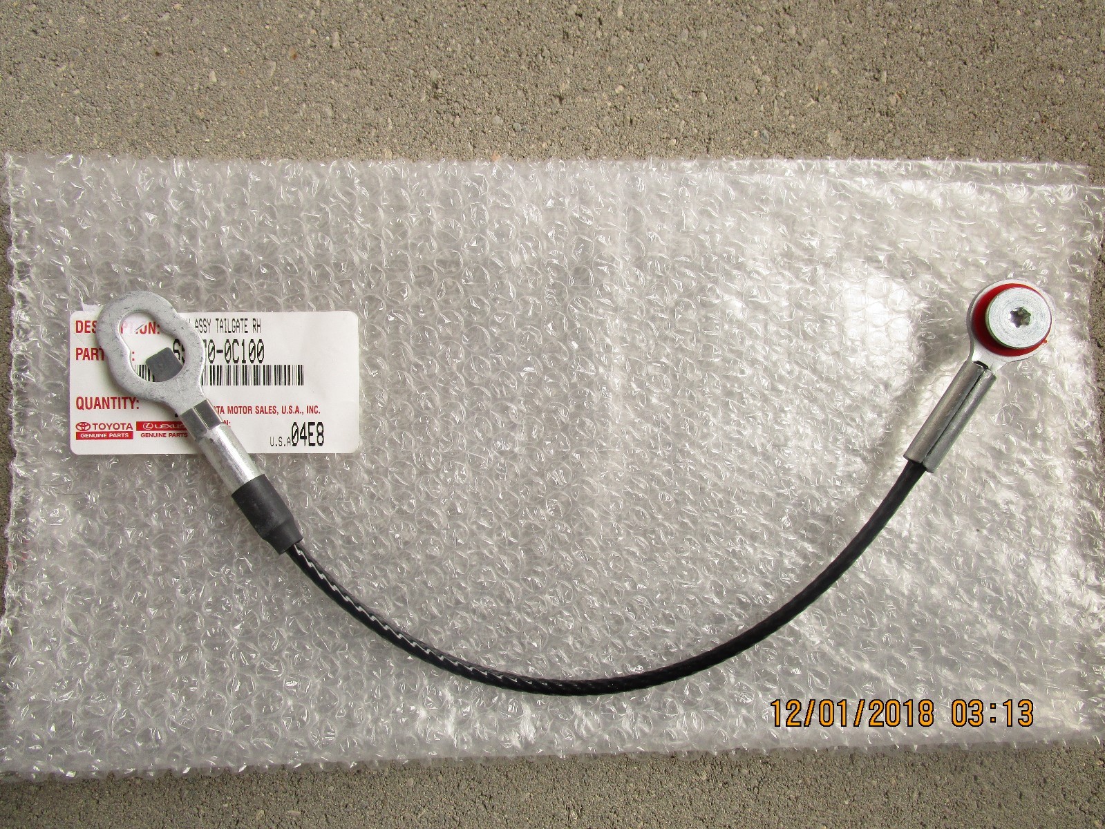 04 - 06 TOYOTA TUNDRA CREW CAB REAR TAILGATE LIFTGATE STAY CABLE ...