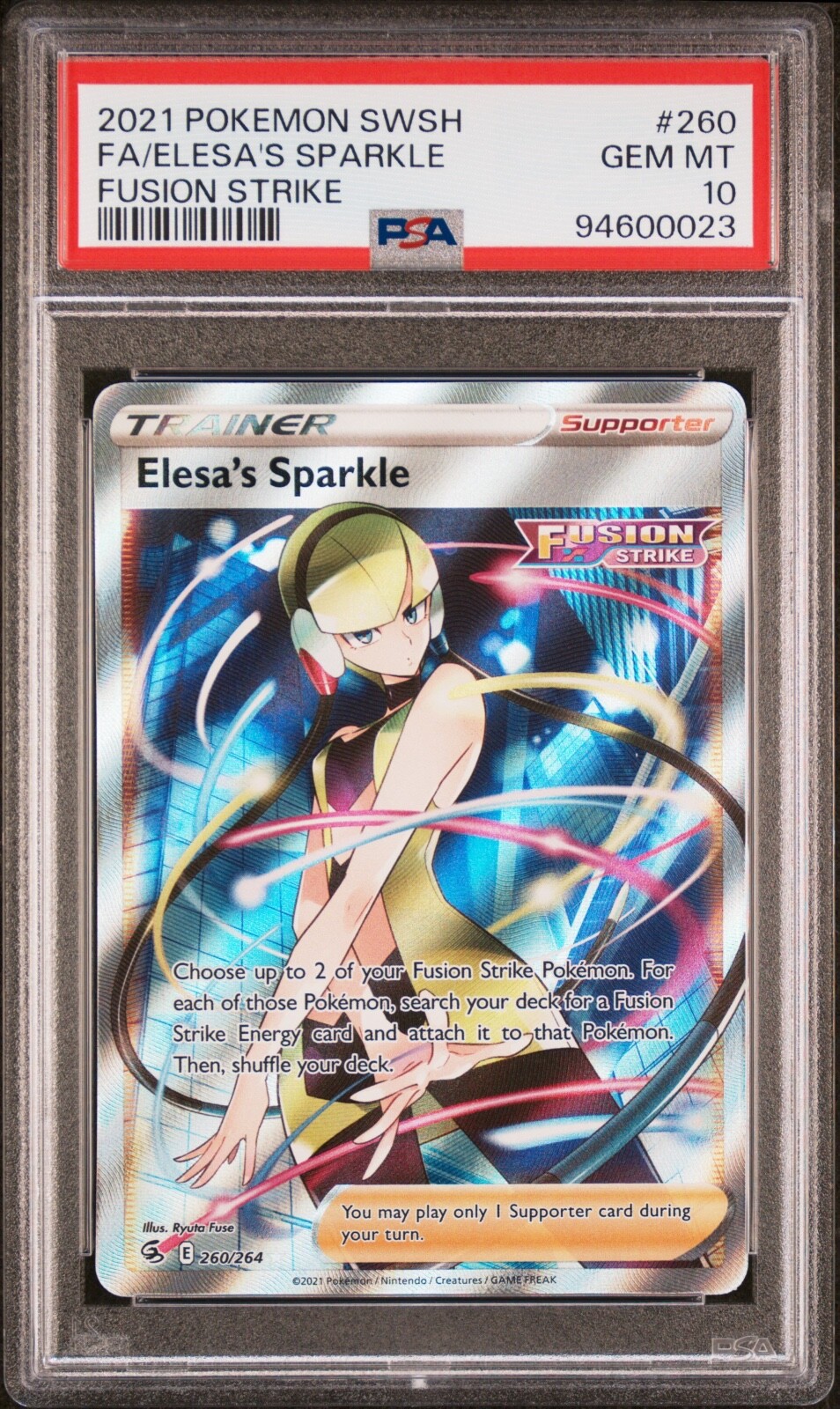 2021 Pokemon TCG - Fusion Strike - Elesa's Sparkle - FA - 260/264 - PSA10 | eBay