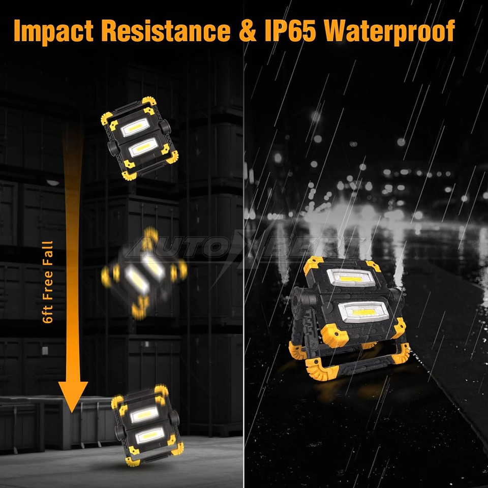 LED Work Light Rechargeable 2000LM Portable Folding Magnetic COB LED ...