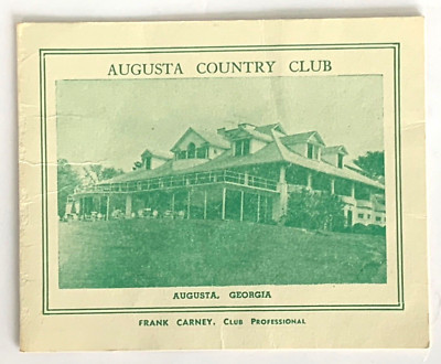 RARE !!! 1959 OFFICIAL AUGUSTA COUNTRY CLUB USED SCORECARD C10 | eBay