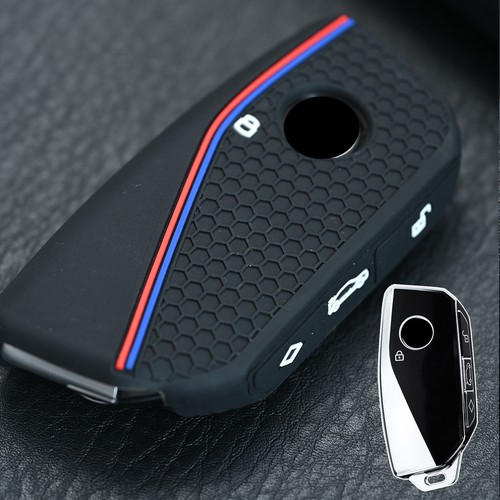 3 Button Silicone Remote Key Fob Ring Cover Protect For Bmw Ix X7 I7 Xm ...