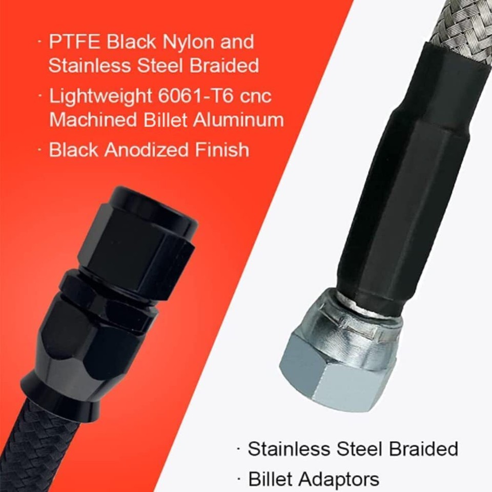 ⭐SS Braided Transmission Cool Hoses Lines Kit For Chevy Ford TH350 ...