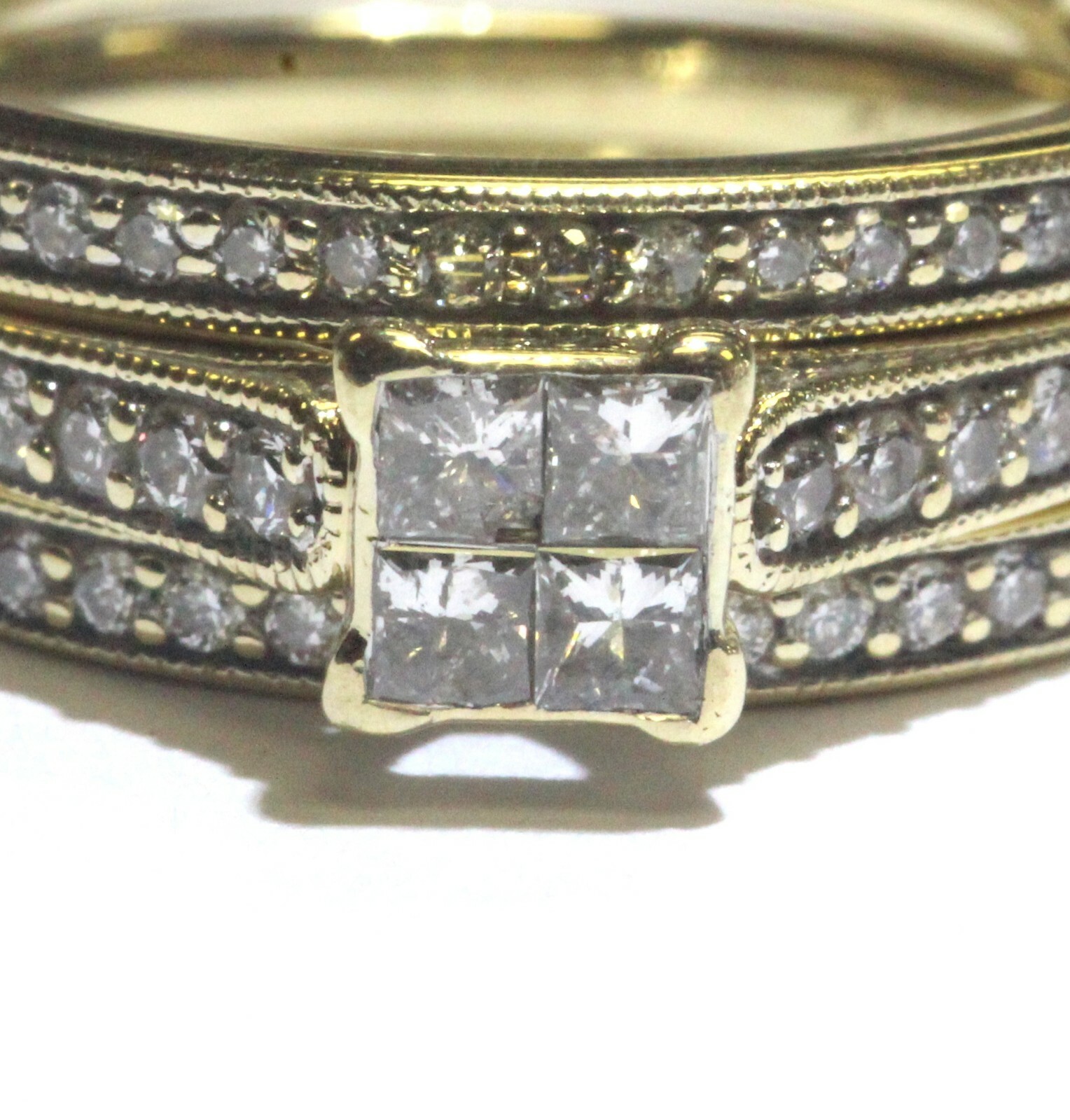 10k yellow gold princess invisible set diamond engage… - Gem