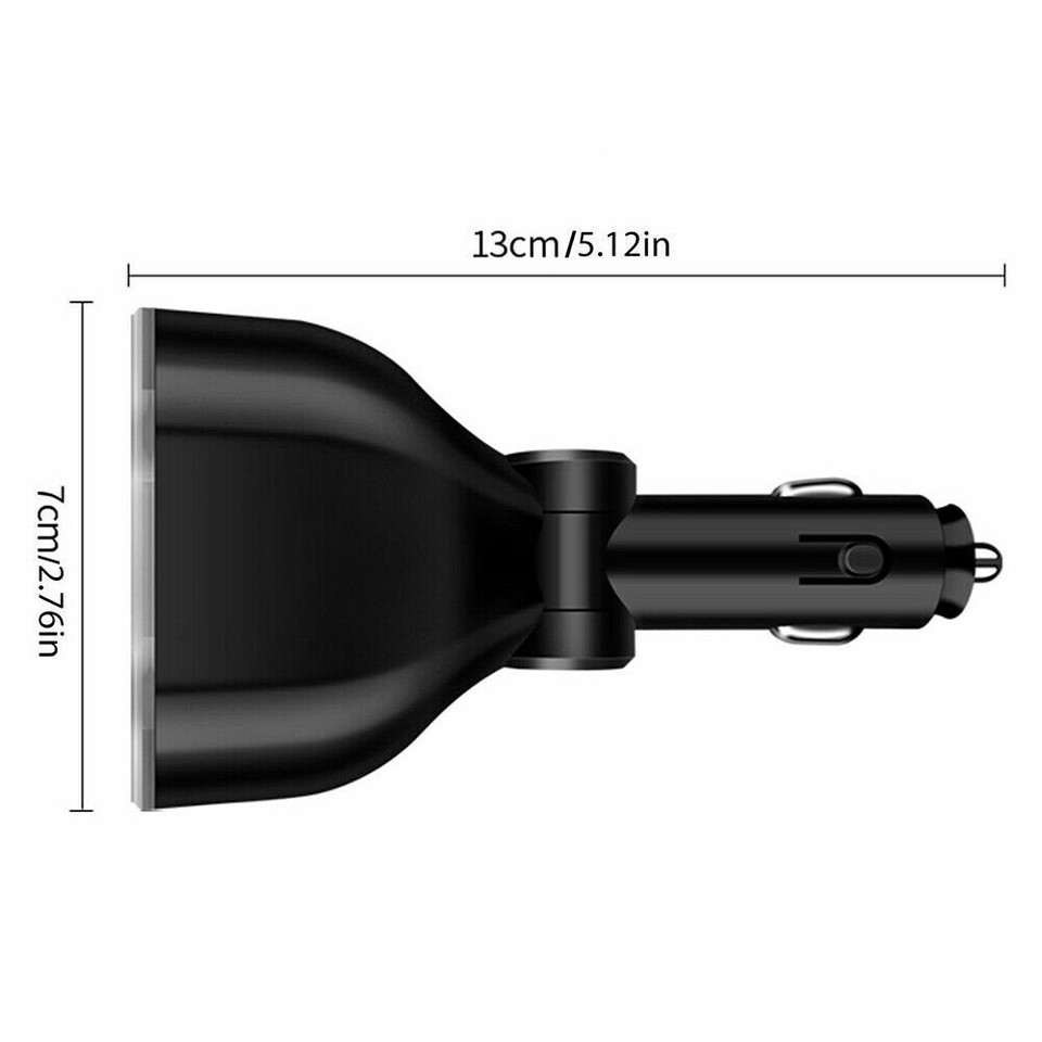 DC 12V LED 2 Way Car Cigarette Lighter Socket Splitter Dual USB Charger ...