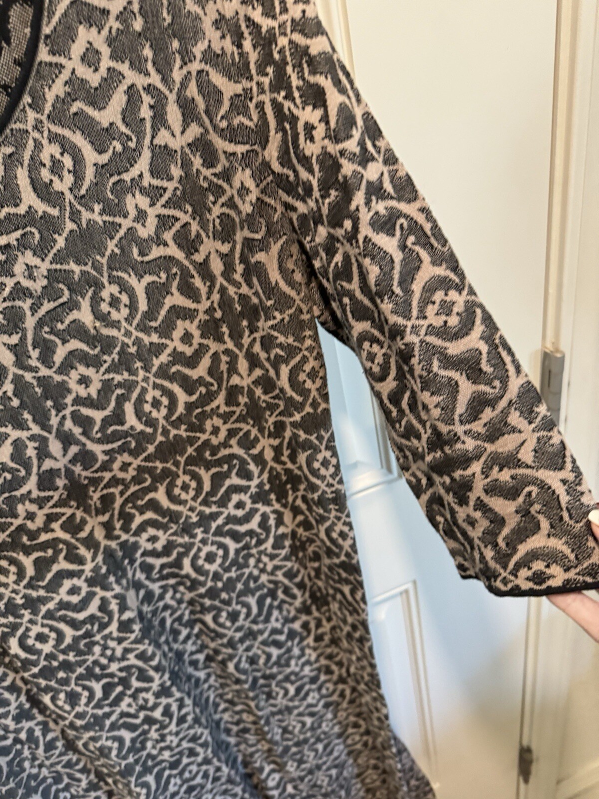 PERUVIAN CONNECTION Knit Dress XL 100% Pima Cotton 3/4 Sleeves. Brown ...