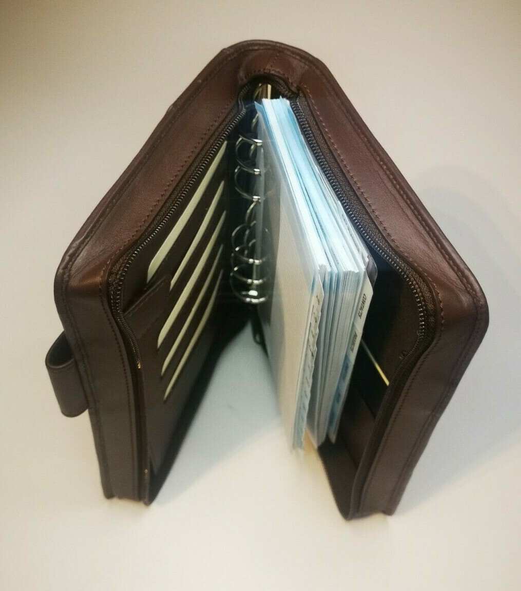 Piquadro Leather Agenda Planner Organizer Cover Zipper Brown Medium ...