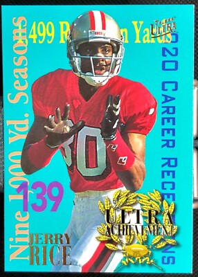 1995 Football Fleer Ultra Achievement #5 Jerry Rice (HOF) San Francisco ...