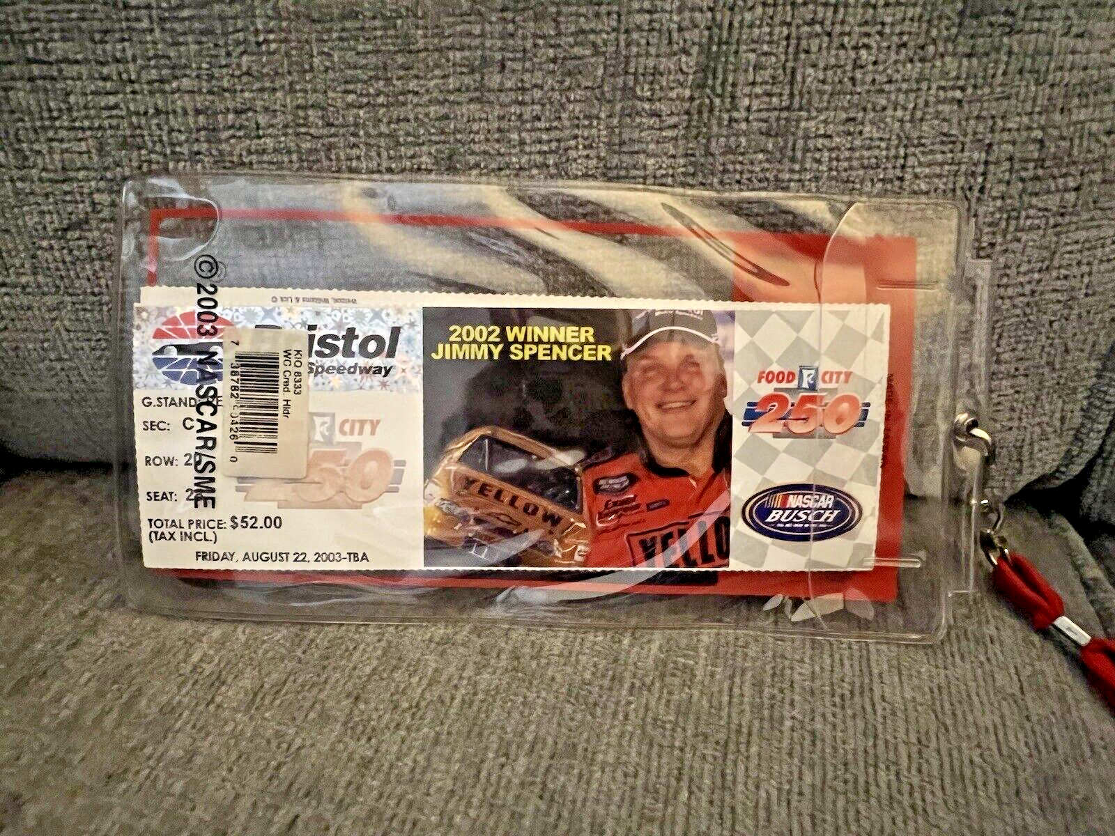 JEFF GORDON #24 Collectible NASCAR ©️ BRISTOL 8/03 Ticket in Holder w ...