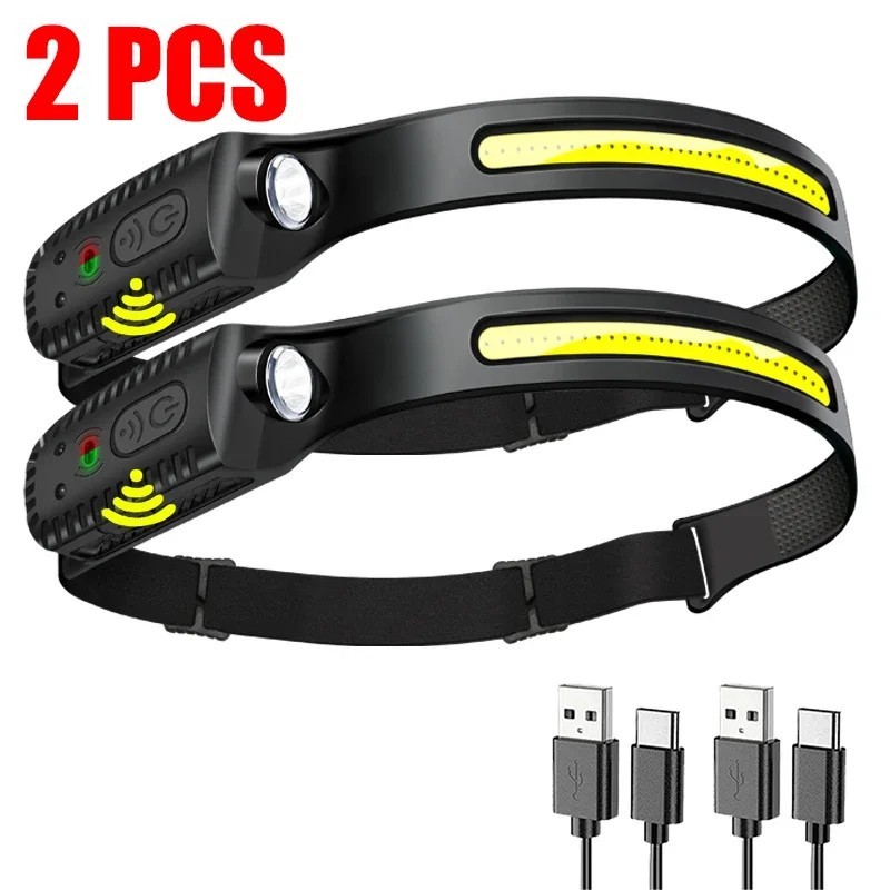 Waterproof COB Headlamp Night Buddy LED Sensor 230° Head Torch ...