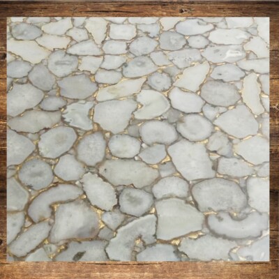 18" White Agate Square Corner Side Table Top Handmade Work Living Room ...