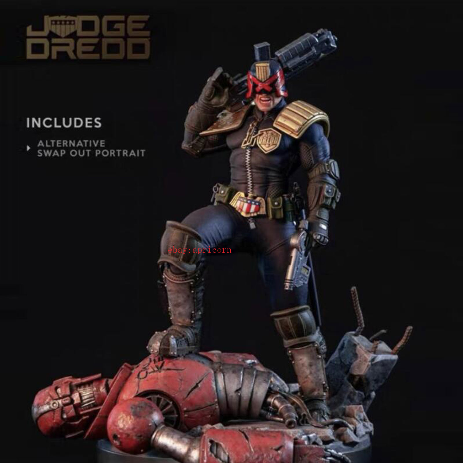 Q-COLLECTIBLES 1/4 Judge Dredd Statue Figure Resin Model Collectible ...