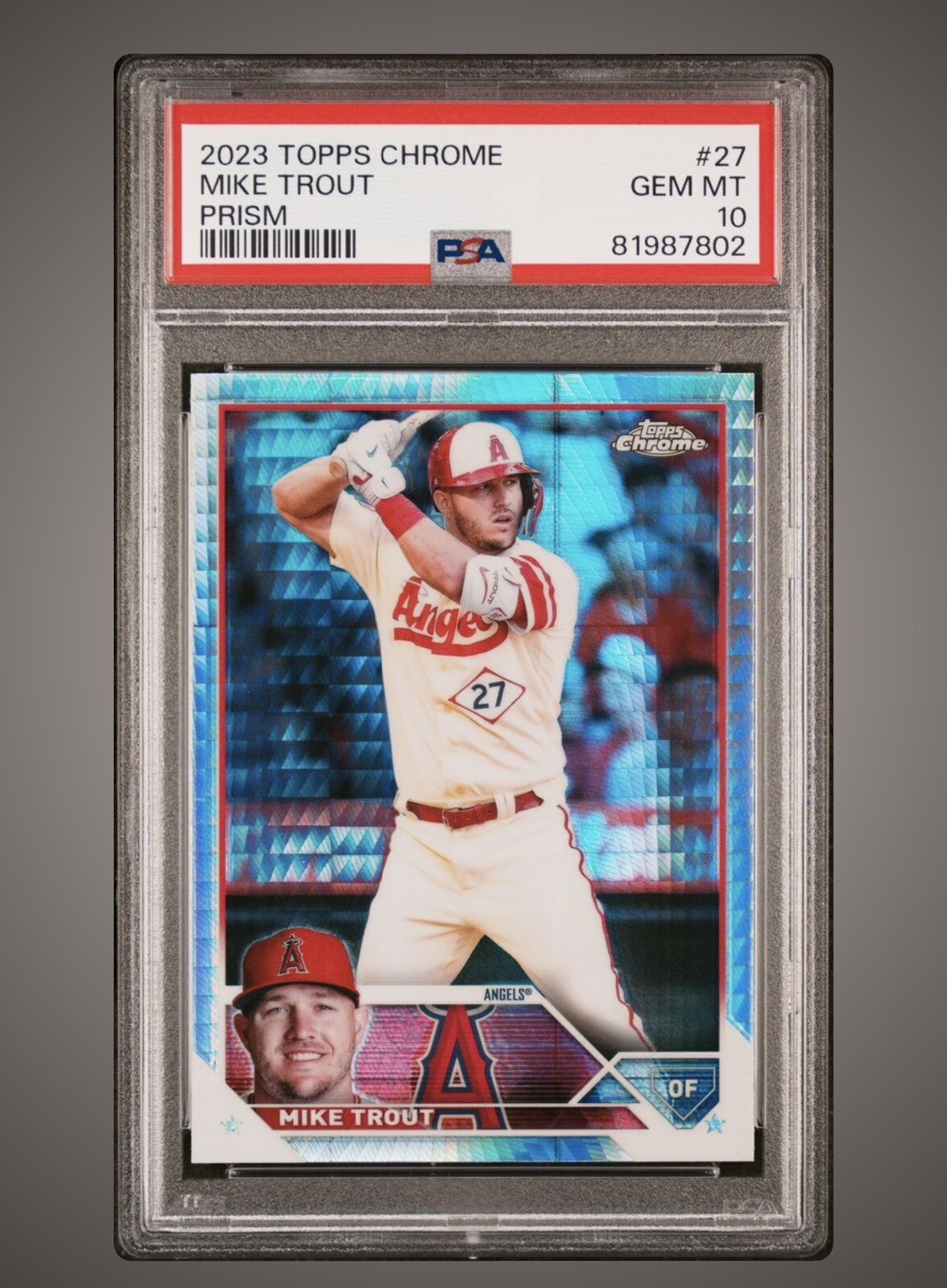 2023 Topps Chrome Mike Trout Prism PSA 10 Gem Angels MVP HOF | eBay
