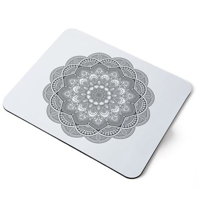 Mouse Mat Pad - BW - Indian Mandala Boho Yoga Laptop PC Desk Office ...
