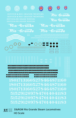 K4 HO/HOn3 Scale Decals Rio Grande DRGW Steam Locomotive | eBay