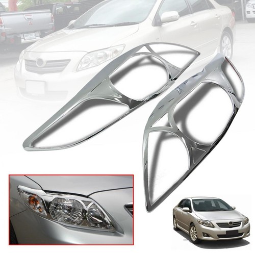 Head Lamp Front Light Cover Chrome Trim Fit Toyota Corolla Altis Sedan ...