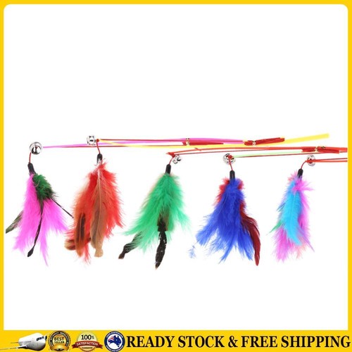 Cat Kitten Pet Toy Feather Rod Interactive Stick Toy Wire Chaser *AU | eBay