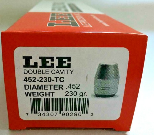 LEE 90290 452-230-TC .452 DIA 230 GRAIN 2-CAVITY BULLET MOLD 45ACP 45 ...