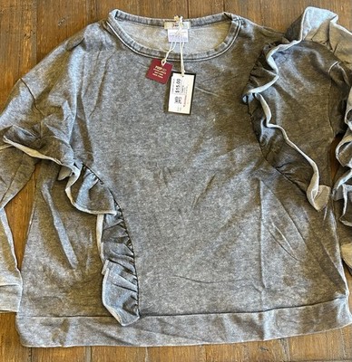 Poof Apparel Gray Shirt With Ruffle | eBay