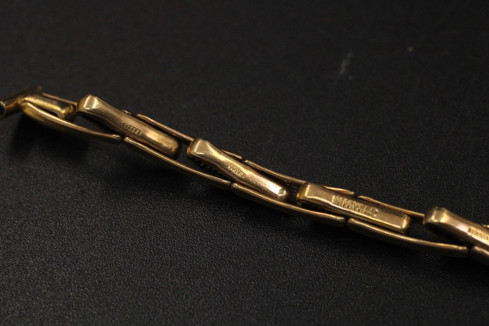 VINTAGE .375 9K ROSE GOLD Expendable Fancy Sprung Link Wrist Chain, 3 ...