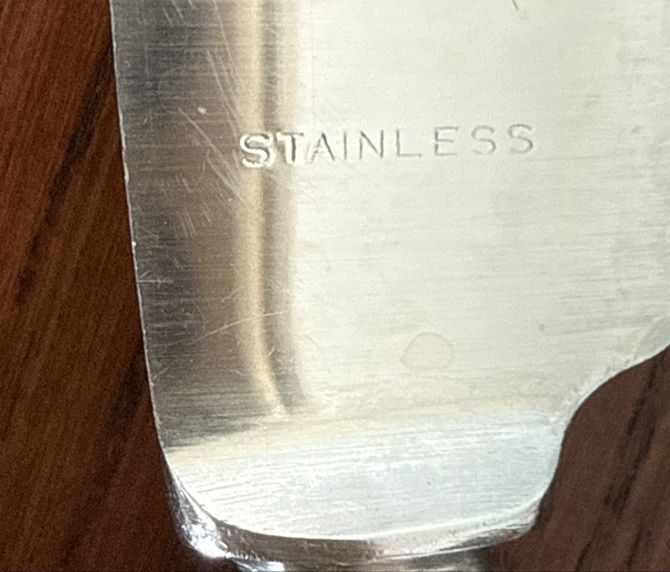 7 FRANK SMITH FEDERAL COTILLION STERLING HANDLE DINNER KNIVES mono 458g ...
