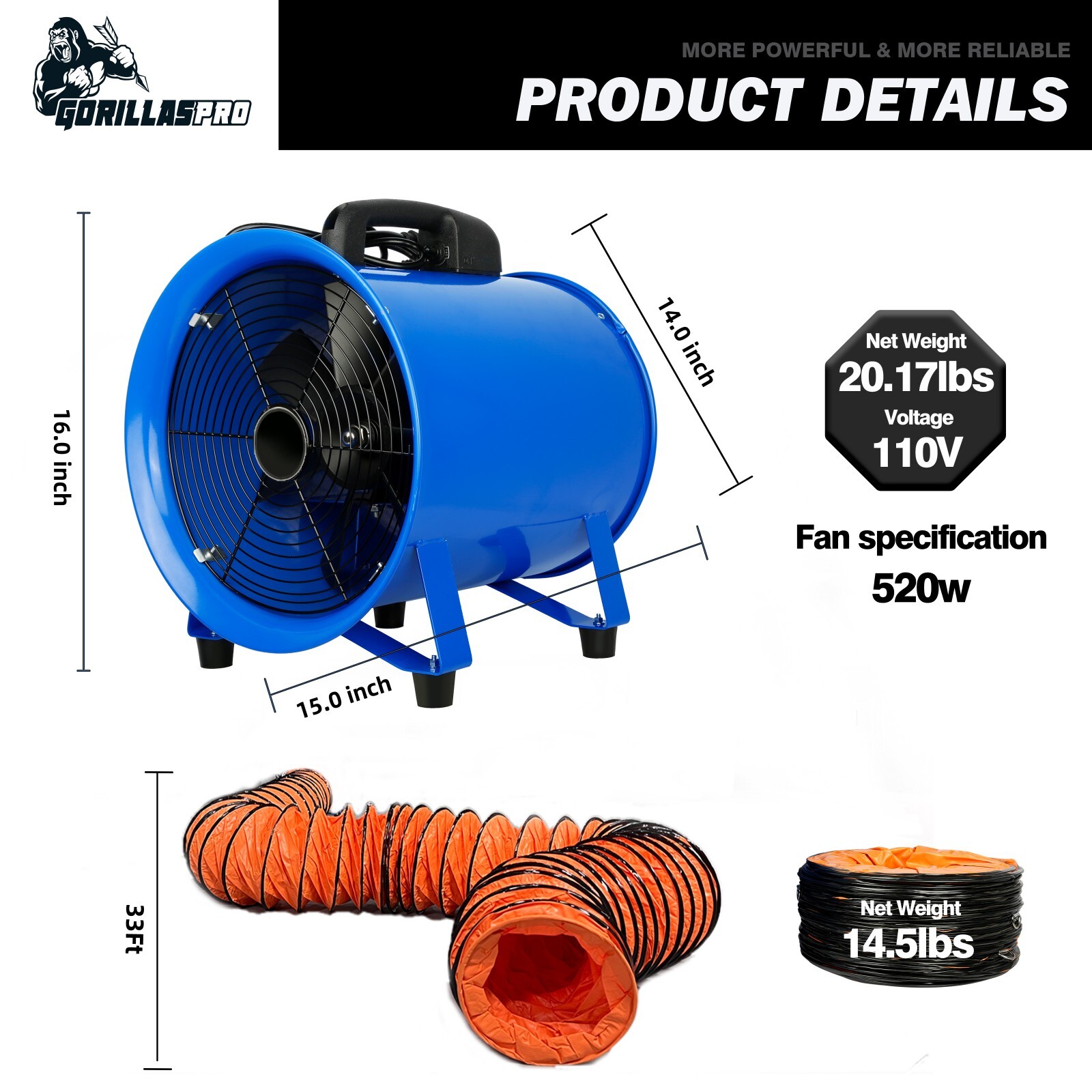 GORILLASPRO Inflatable Paint Booth 26x15x10Ft Exhaust Blower & Air ...