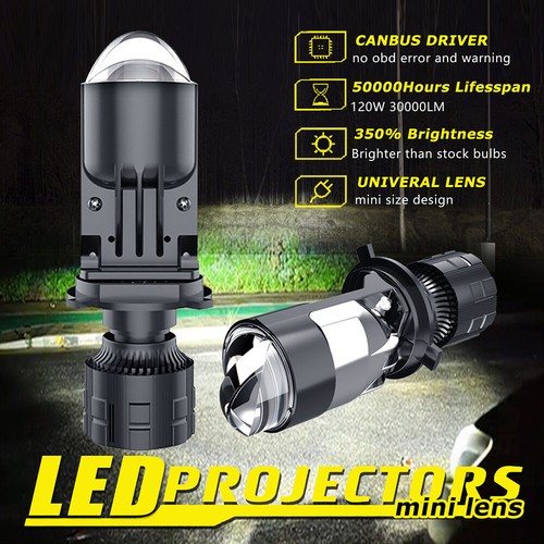 Mini Laser H4 Bi LED Projector Hyperboloid Lens 40000LM Headlight ...
