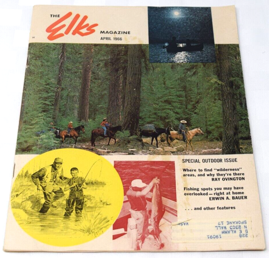 Vintage The Elks Magazine April 1966 No 11 Vol 44 Outdoors Fishing | eBay