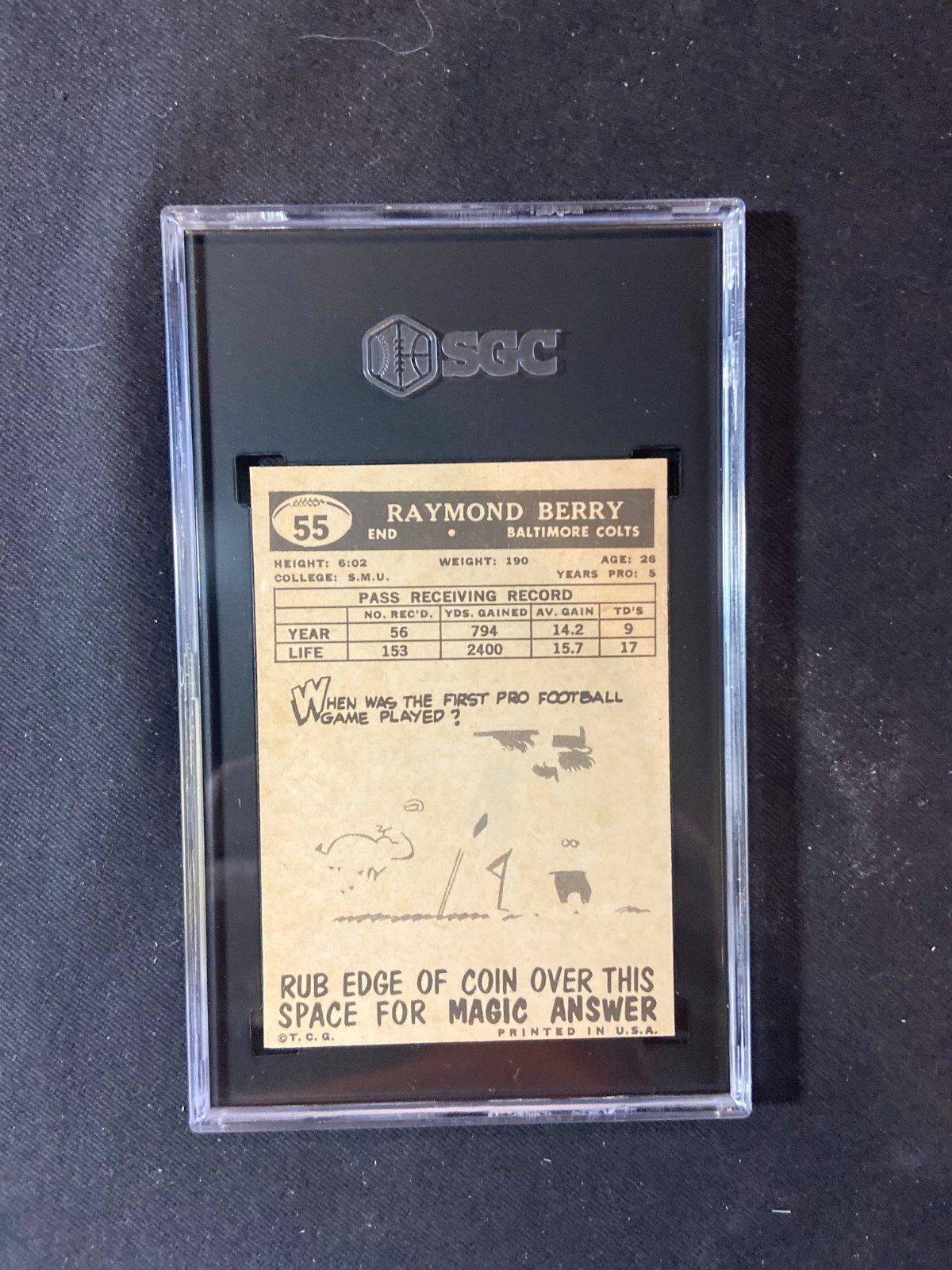 Read description--1959 Topps Football #55 Raymond Berry graded 7 | eBay