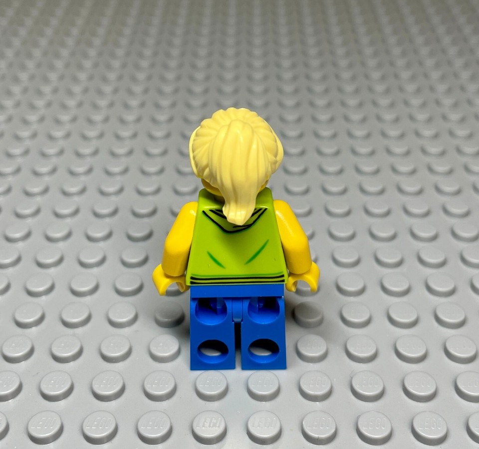 Lego Minifigure: Lime Green Hoodie W. Strings + Blue Legs + Light ...