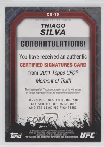 2011 Topps UFC Moment of Truth - Certified Signatures #CS-TS Thiago ...