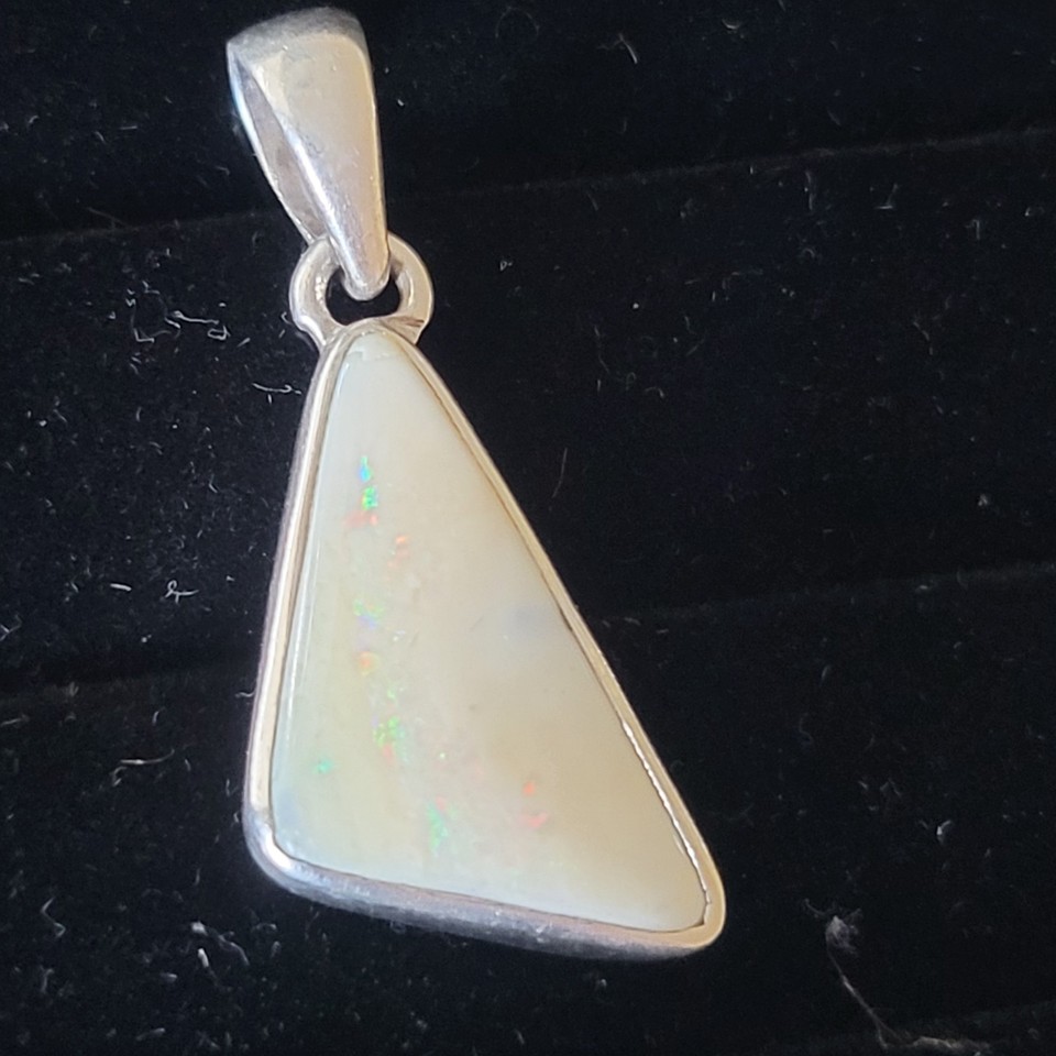 Colorful Polished Natural OPAL Stone Ster Silver Triangle Shape 1.5 ...