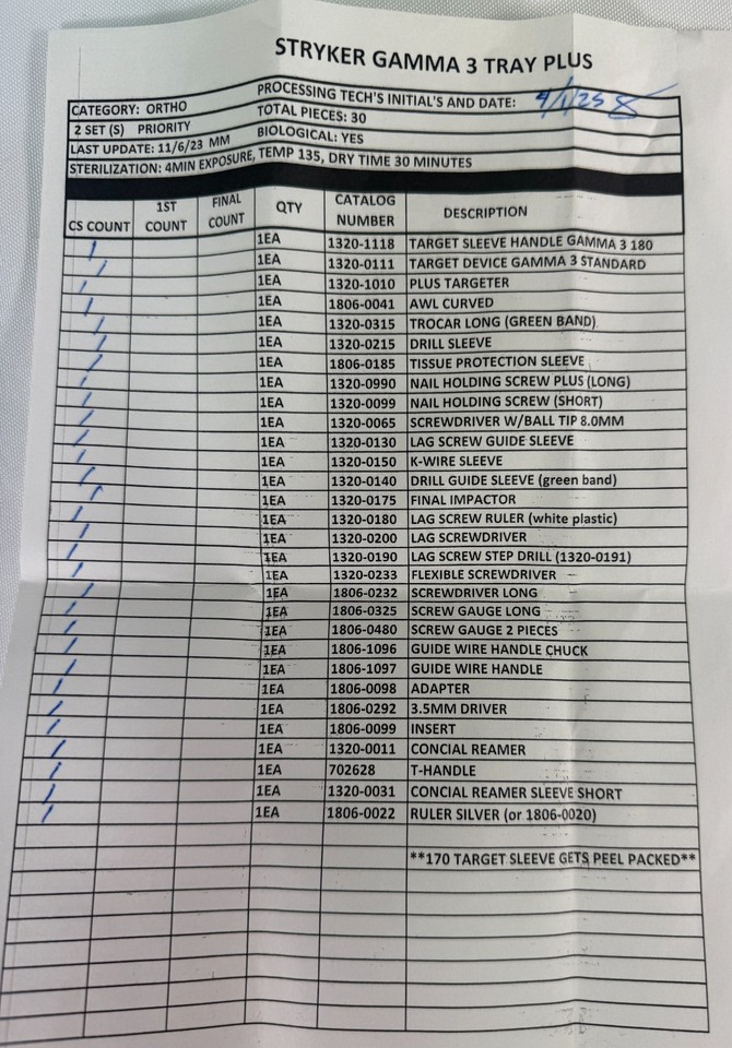 Stryker Gamma 3 Plus System Basic Instrument Set w/ Extras | eBay