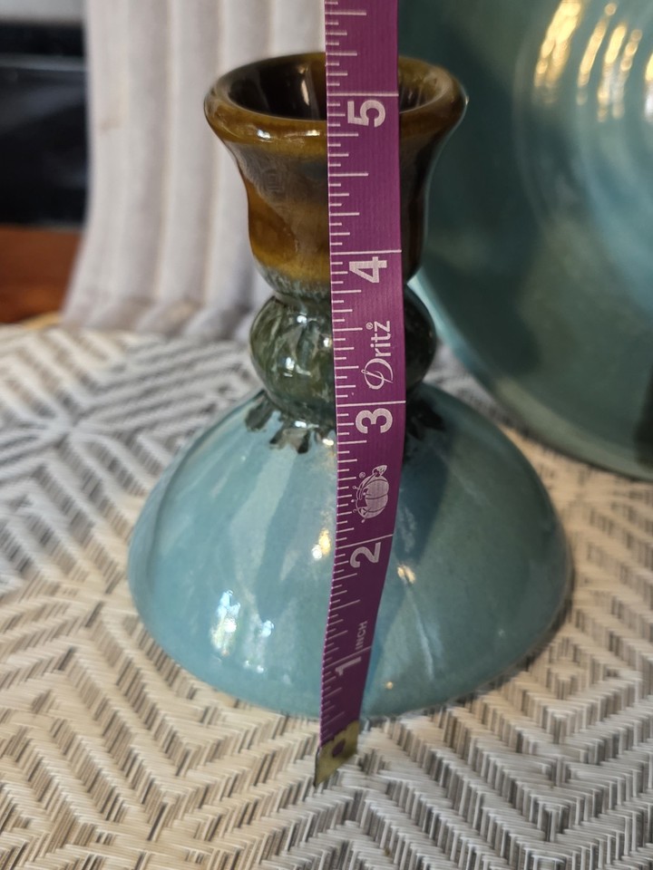 Neher Art Pottery Apple Torte Bowl & 2 Candle Holder 2007, Signed. Very ...