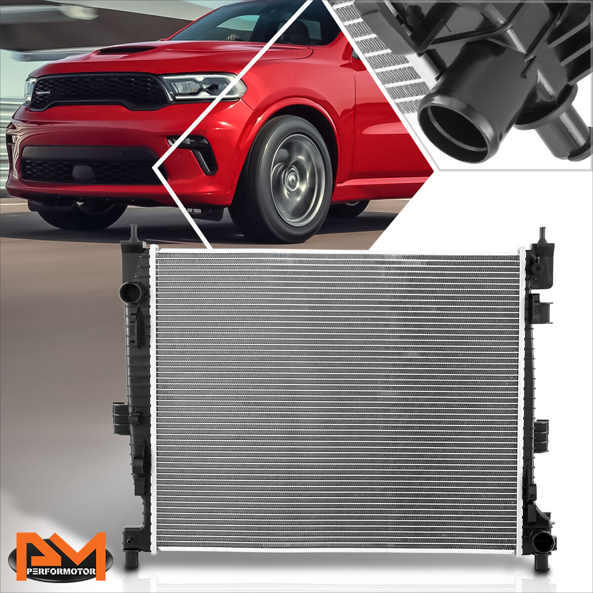For 16-24 Dodge Durango/Jeep Grand Cherokee L 3.6L Aluminum Radiator ...