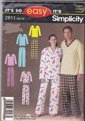 Simplicity #2811 Easy PJ WOMEN & MENS Sewing Pattern Size XS XL | eBay