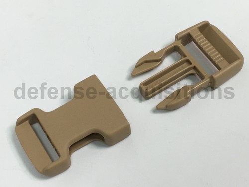 SET OF 5 Side Release Side Squeeze Single Adjust Buckle 1 INCH - SAND ...