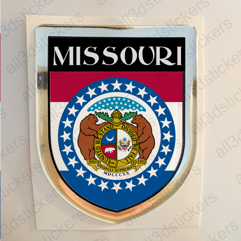 Missouri USA Sticker Seal Resin Domed Flag United States Stickers ...