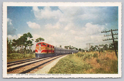 Postcard A Streamlined Train on Florida Railways Unposted Ashville Card ...