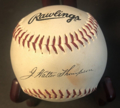 J Walter Thompson Advertising Agency Baseball Vtg Ad Rawlings Wunderman ...