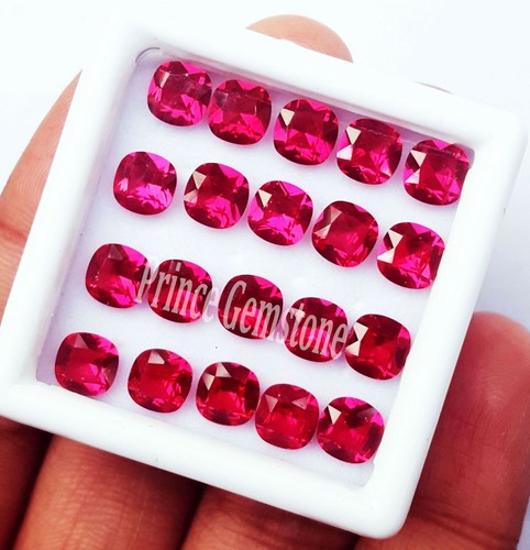 20 Pcs Natural Ruby 6 mm Cushion Cut Rich Red Certified Loose Gemstones Lot | eBay Australia
