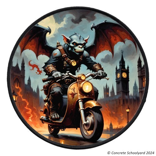 Scooter Gargoyle Patch up to 25cm, Large Iron On Jacket Backpatch ...