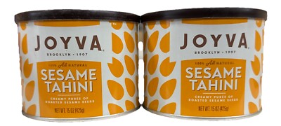 Joyva Sesame Tahini - 15oz Tins - Creamy Pure Roasted Sesame Seeds - 2 ...