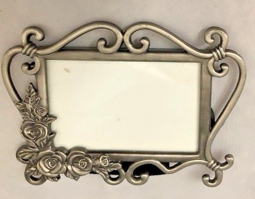 Twisted Floral Silvertone 3.24X4.24" Metal Frame Holds 2X3 Photo | eBay