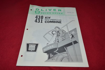 Oliver Tractor 430 431 Combine Sales Notes Dealers Brochure YABE15 | eBay