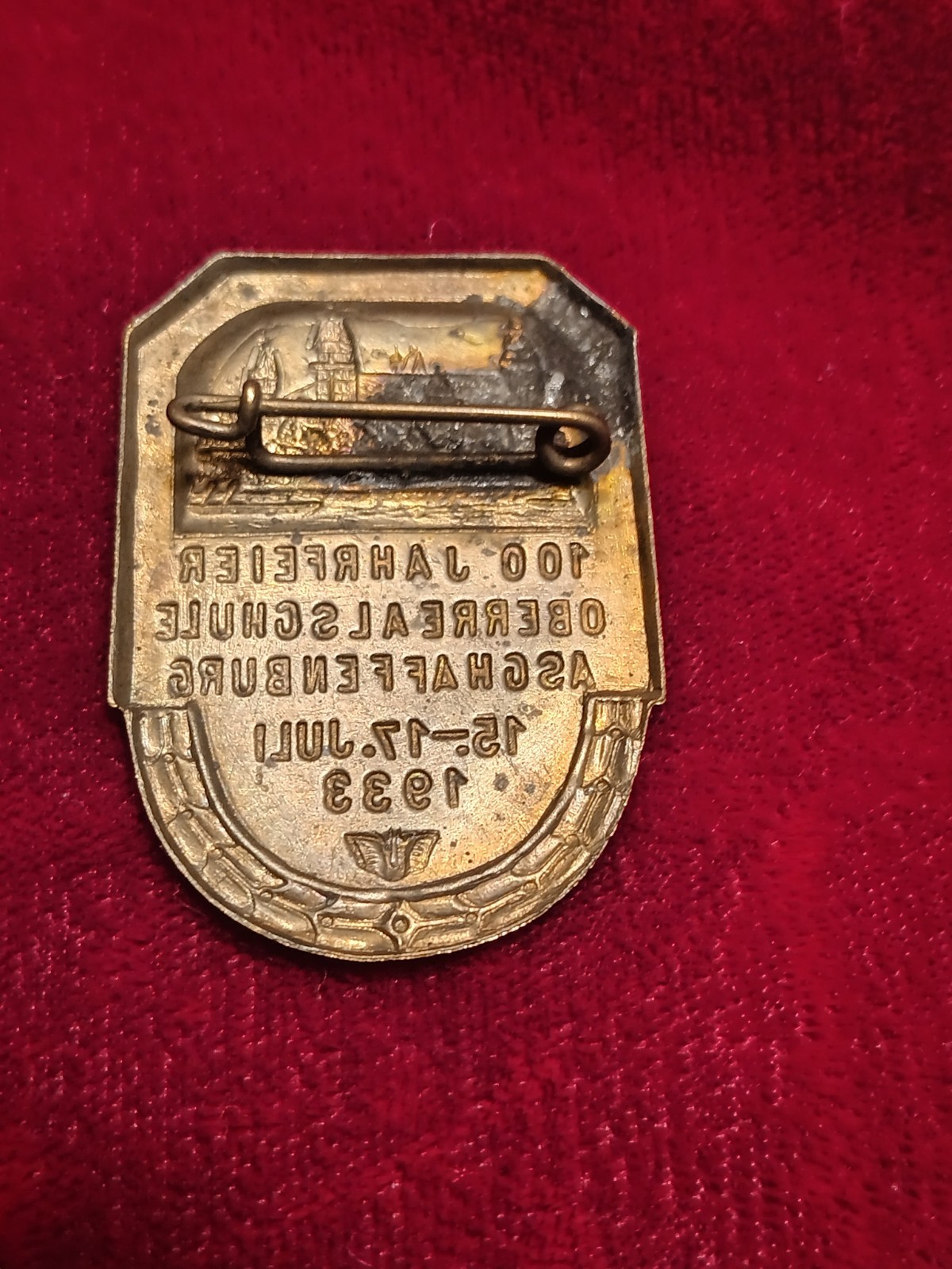 WW2 Era German Tinnie 100th Ann of the Oberrealschule Aschaffenburg ...