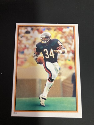 1985 Topps Mini Sticker- Walter Payton #156- Chicago Bears | eBay