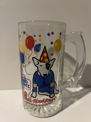 Vintage 1987 Spuds Mackenzie Bud Light Original Party Animal Glass Mug ...