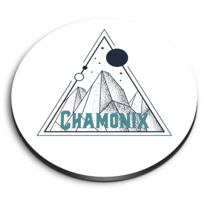 1x Round Fridge MDF Magnet Chamonix Mountains Stars Triangle #61024 ...