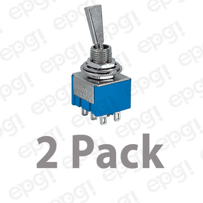 2 PACK - DPDT (ON/ON) MINI BAT HANDLE TOGGLE SWITCH 6AMP-125V # 66-1228 ...